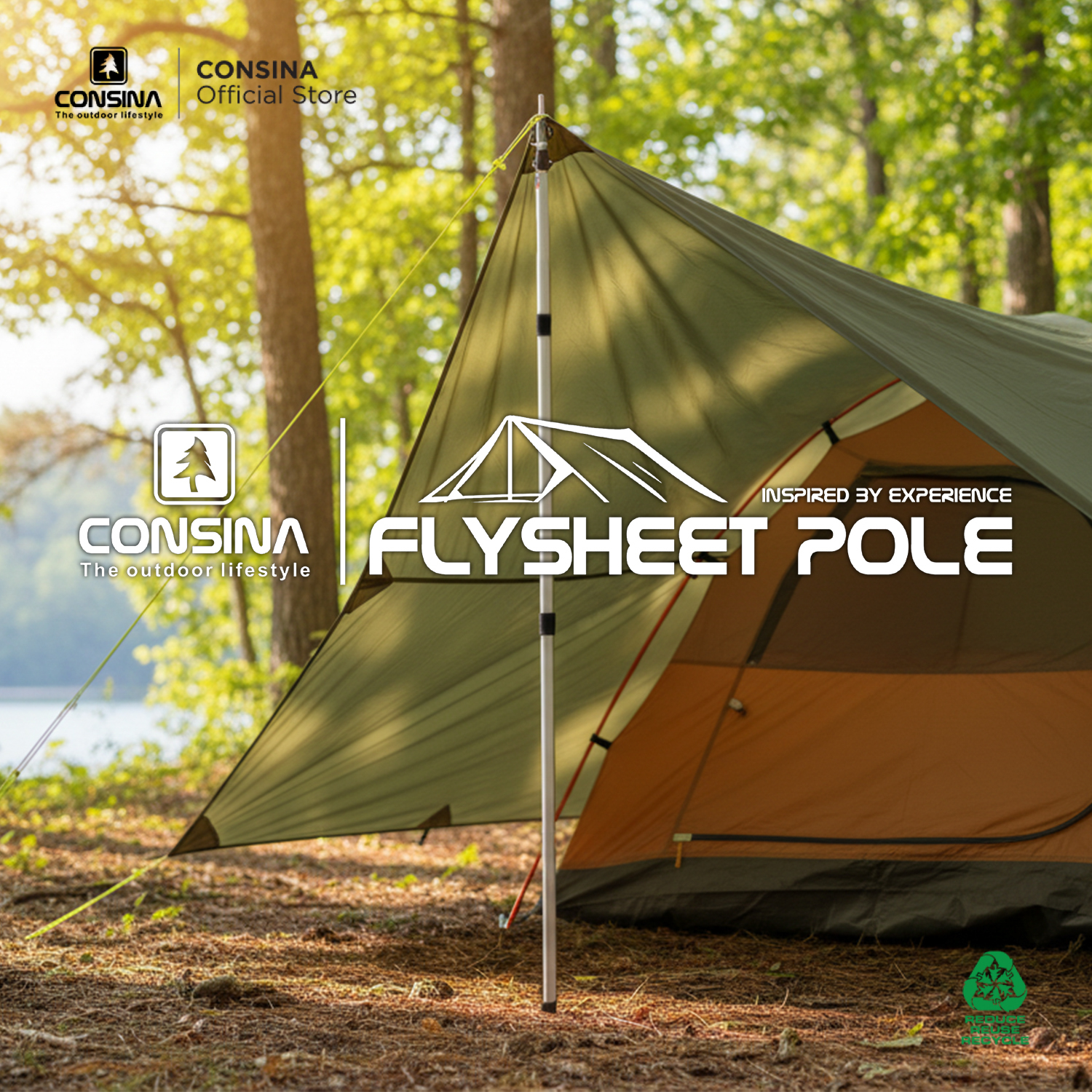 Consina Telescopic Pole Tiang Flysheet 230cm | Camping Outdoor Camper ...